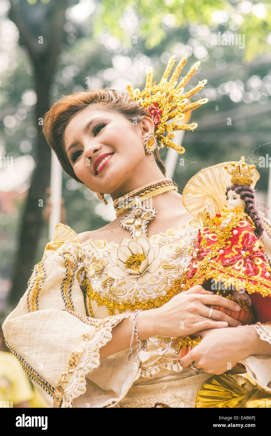 Procession during Sinulog festival celebrations in Cebu city of ...