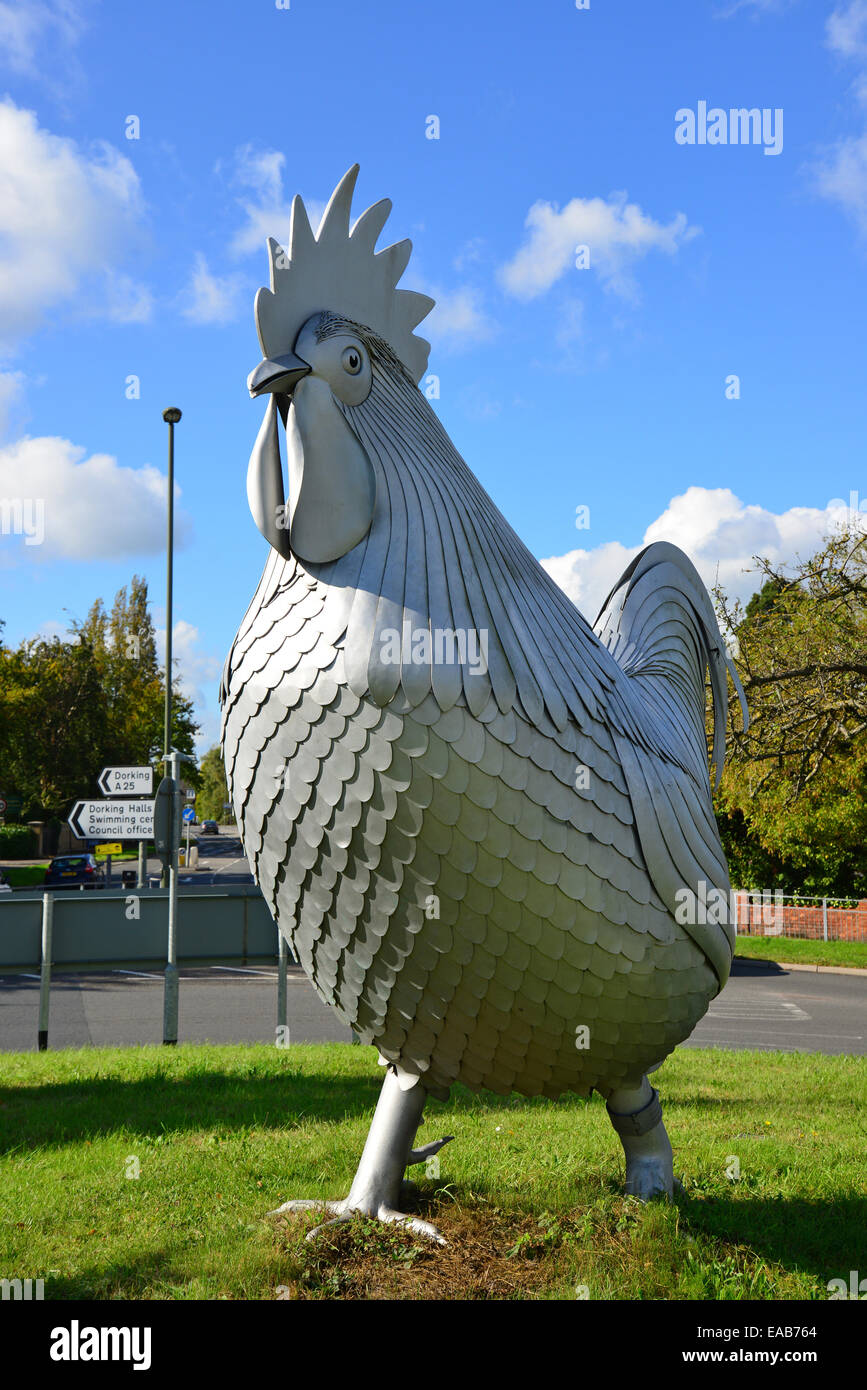 The Dorking Cockerel on A24 roundabout, Dorking, Surrey, England Stock ...