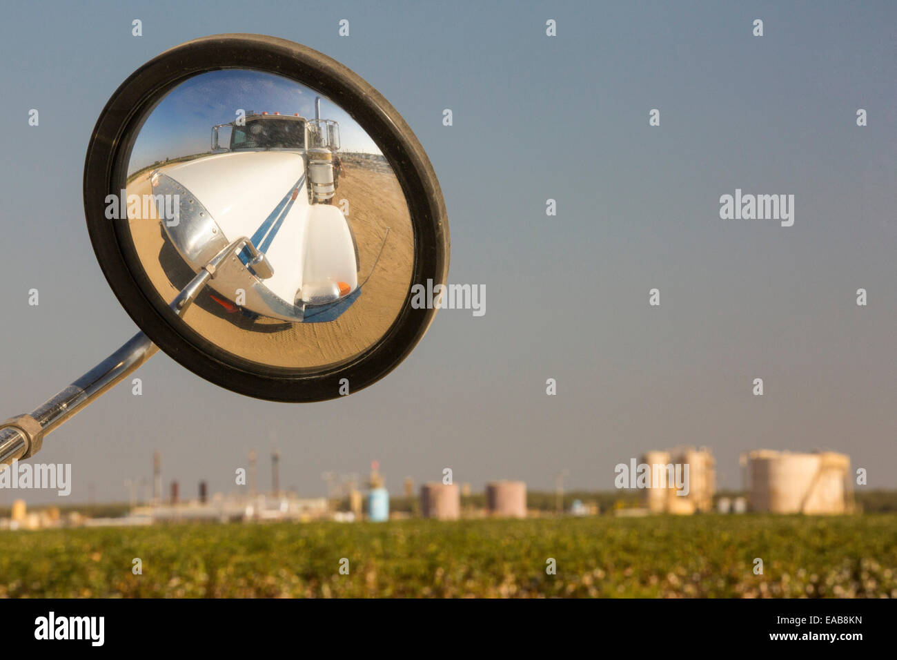 A fracking truck on a site being fracked near Wasco in California's ...