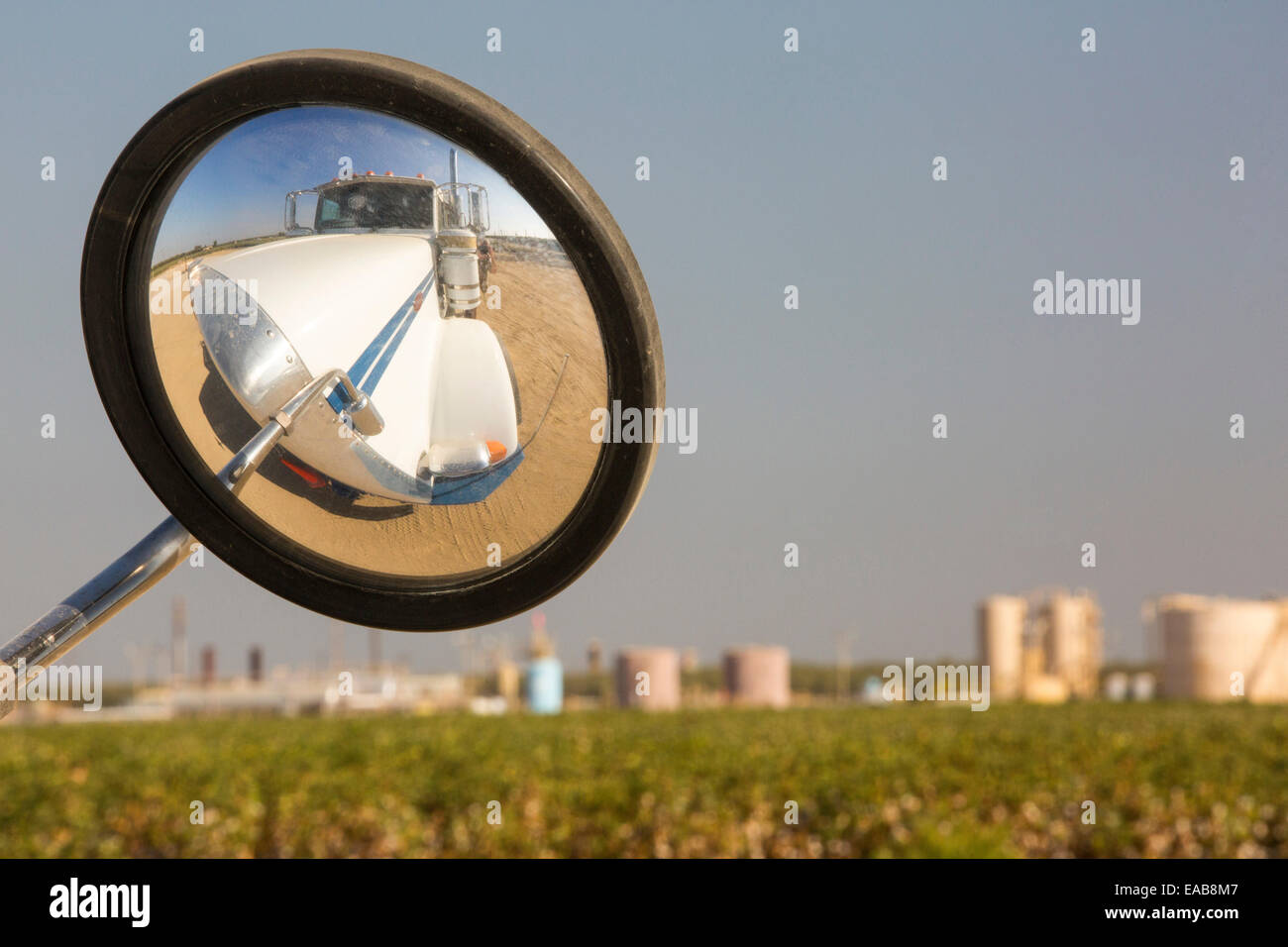 A fracking truck on a site being fracked near Wasco in California's ...