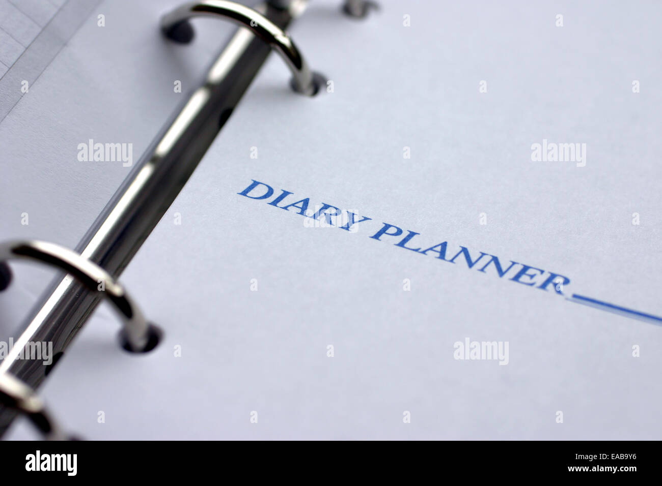 Diary planner closeup, focus on words "diary planner Stock Photo - Alamy