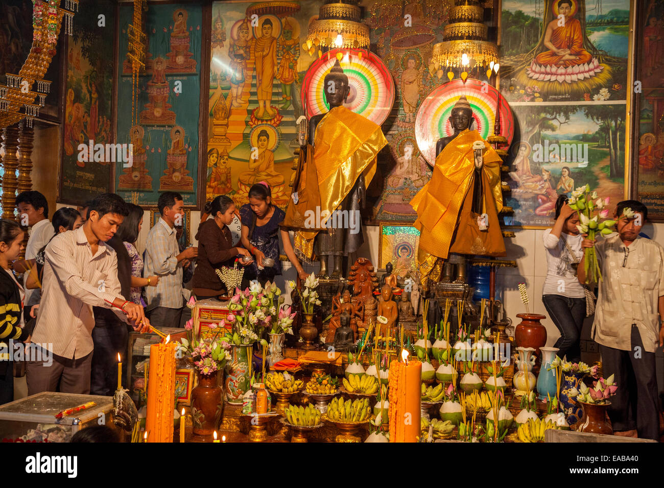 Cambodia, Siem Reap. Worshipers Paying Homage to Thousand-year-old ...