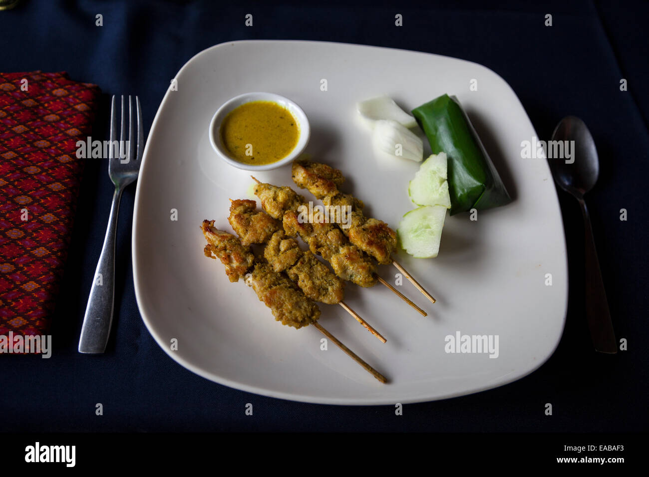 Cambodia. Chicken Satay Lunch Stock Photo - Alamy
