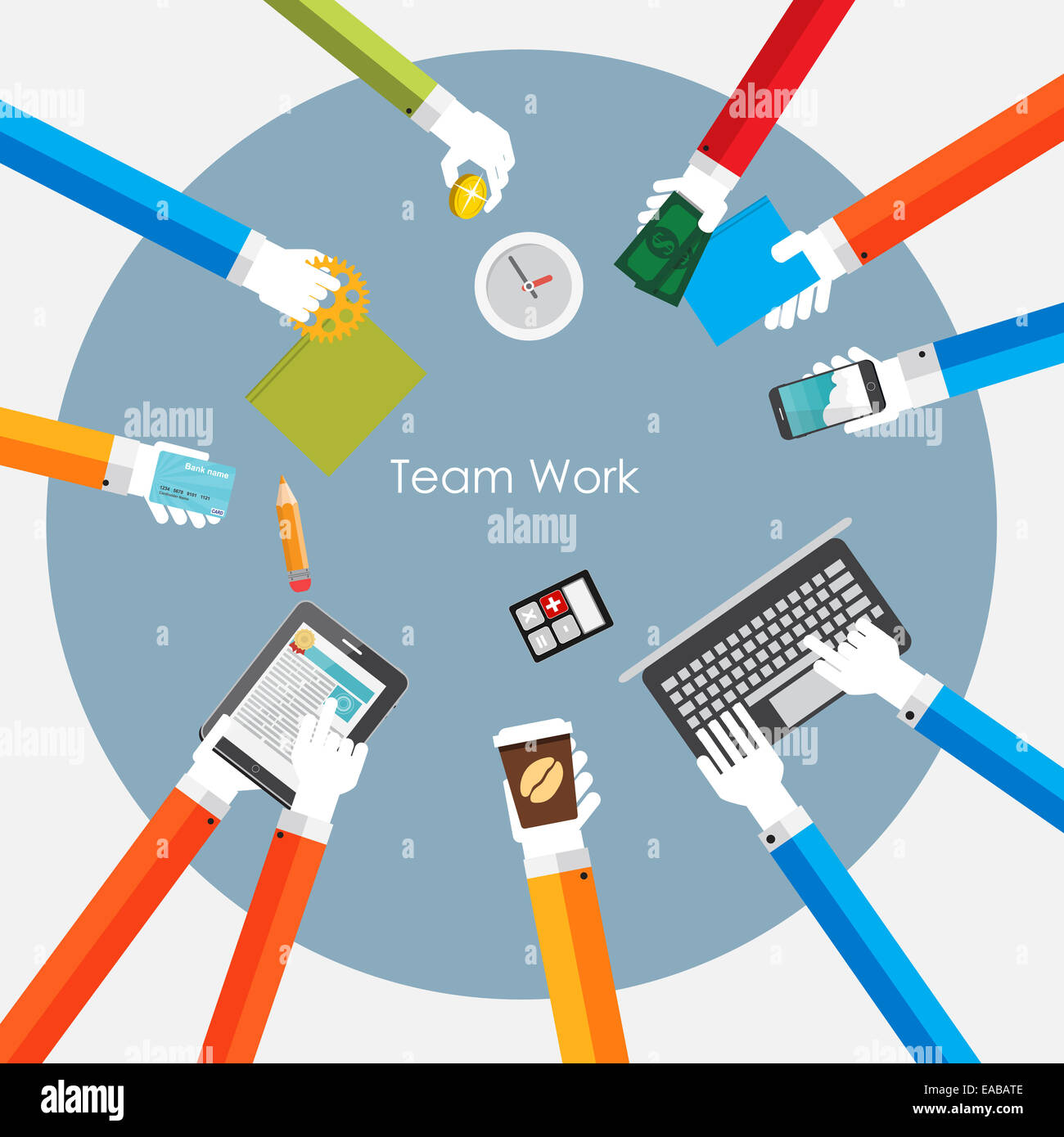 Team Work Flat Concept Vector Illustration Stock Photo - Alamy