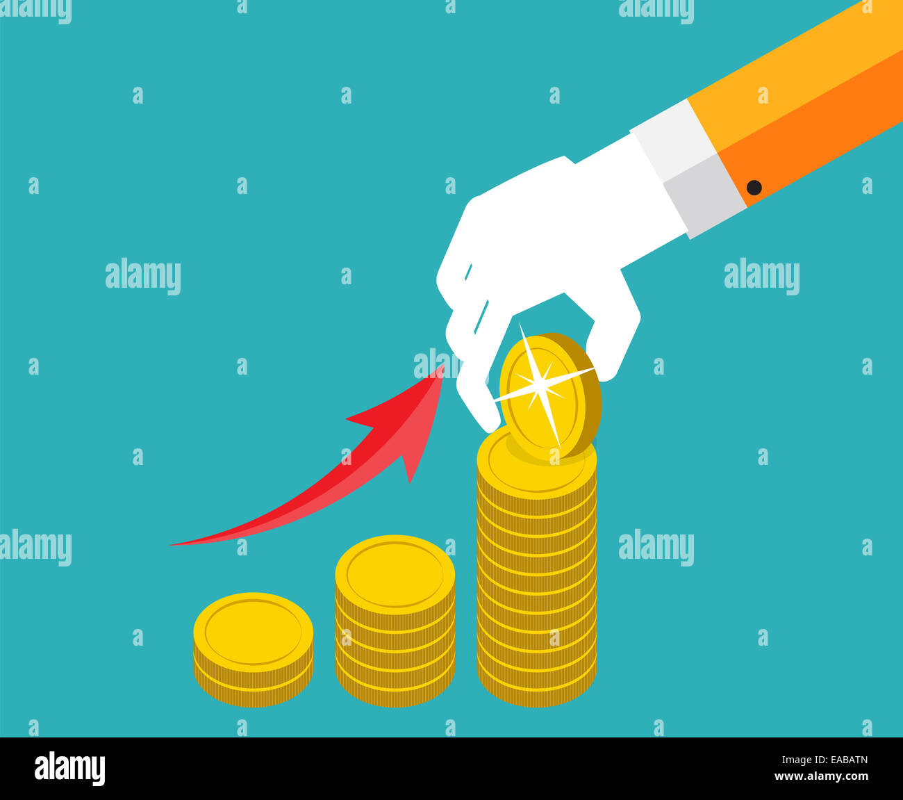 Money Flat Design Concept Vector Illustration Stock Photo - Alamy