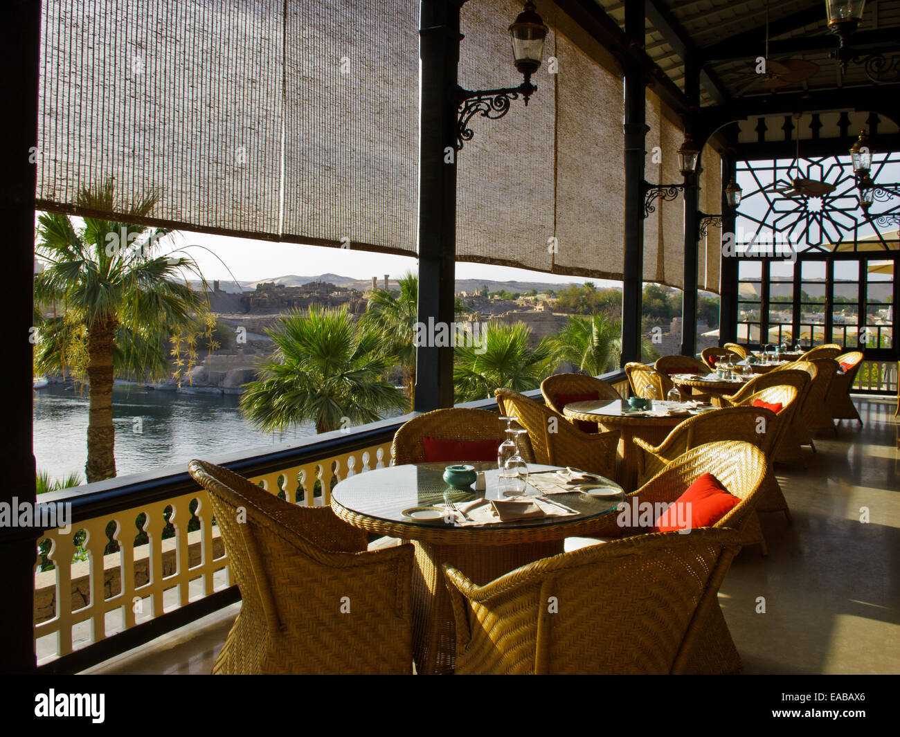 The coffee shop of the Old Cataract, Aswan Stock Photo - Alamy
