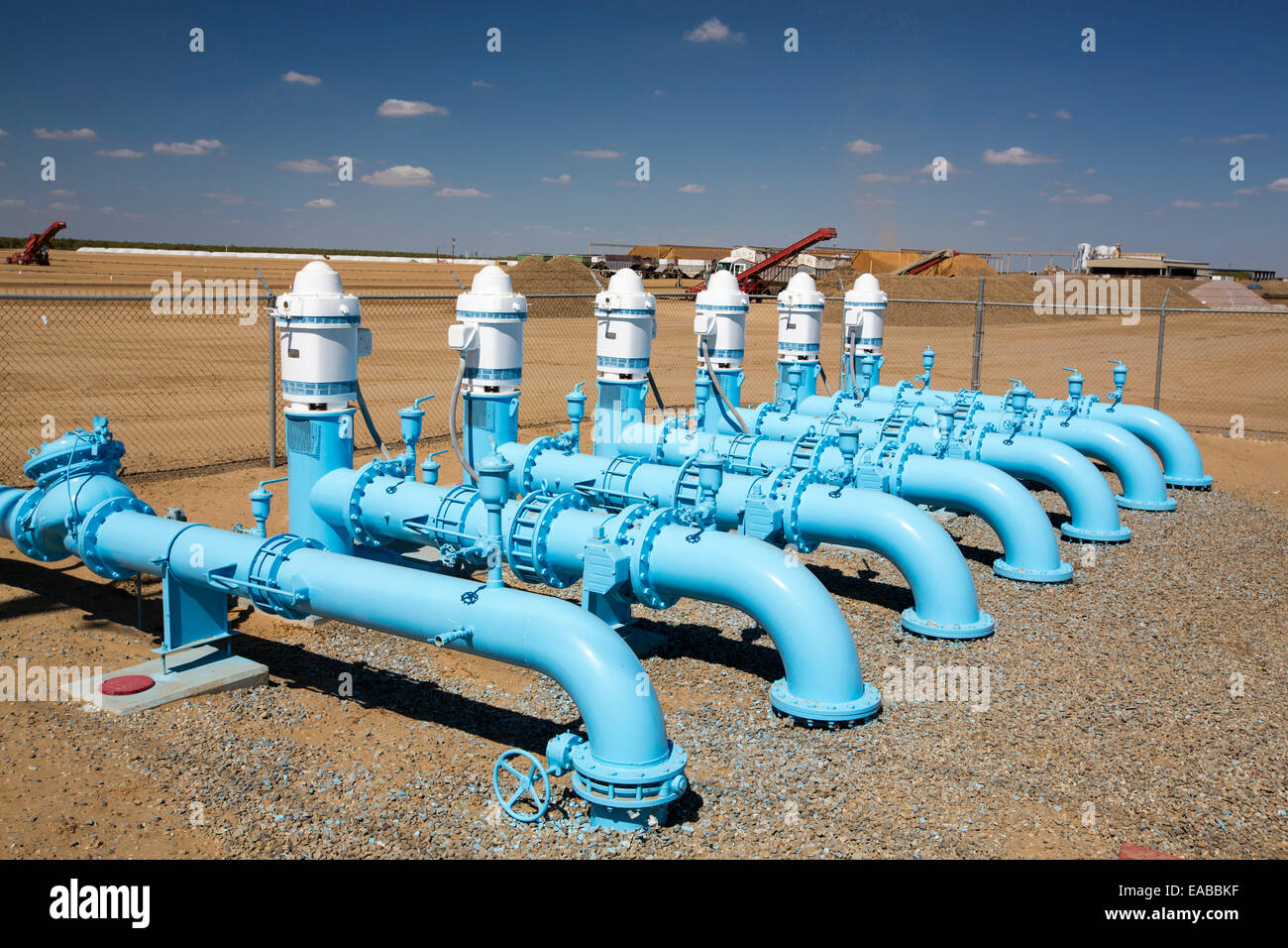 Irrigation pipes near Wasco in the Central Valley of California ...