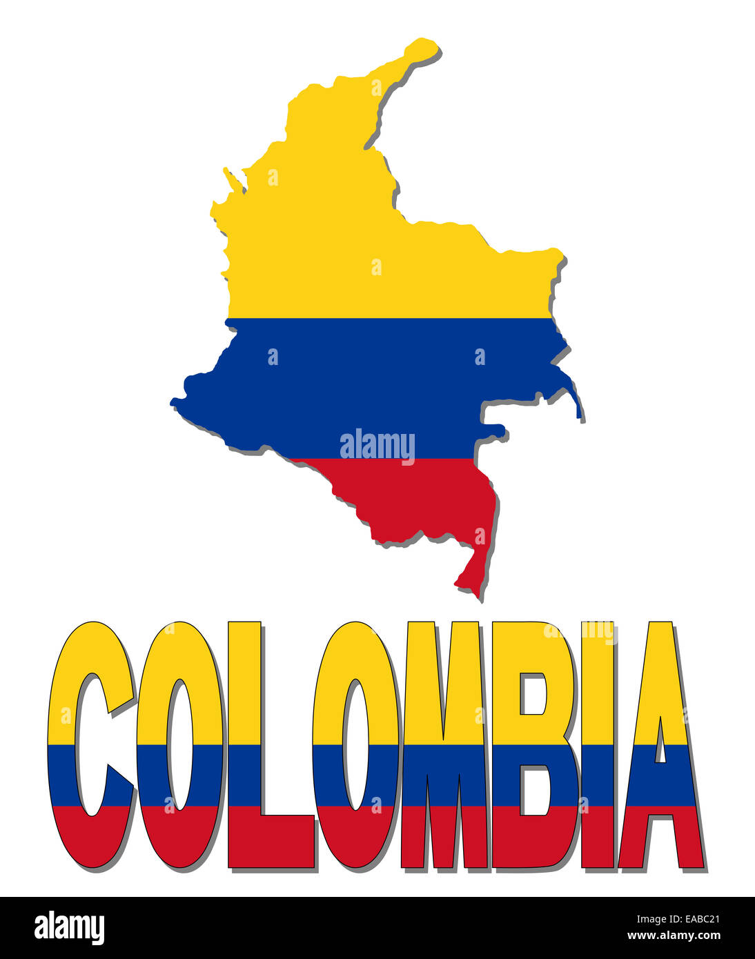 Colombia map flag and text illustration Stock Photo - Alamy