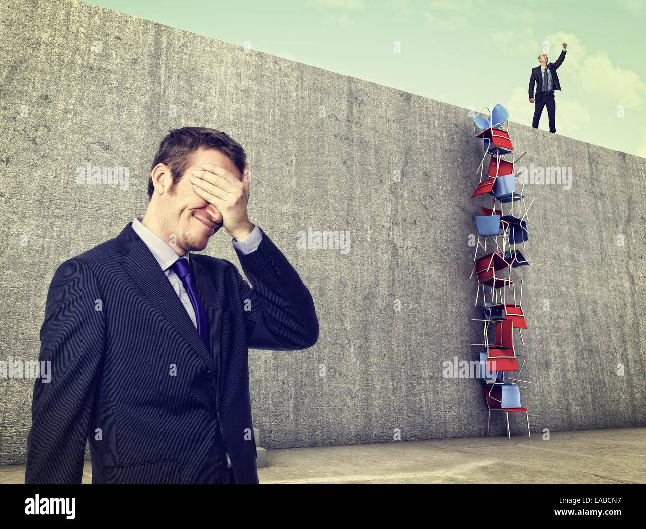 business challenge looser and winner Stock Photo - Alamy