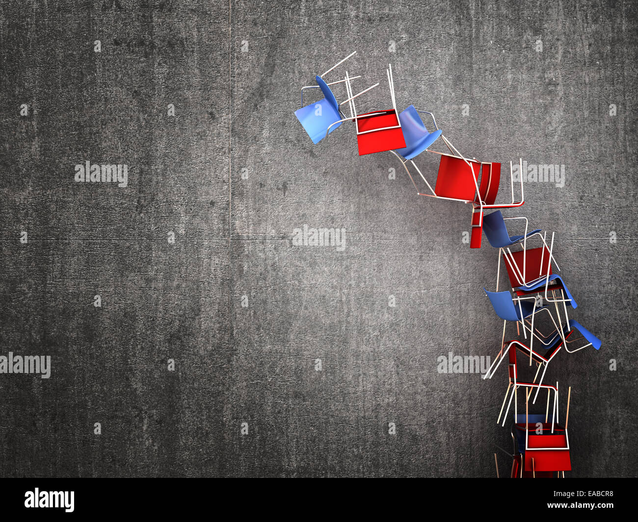 3d image of falling chair Stock Photo - Alamy