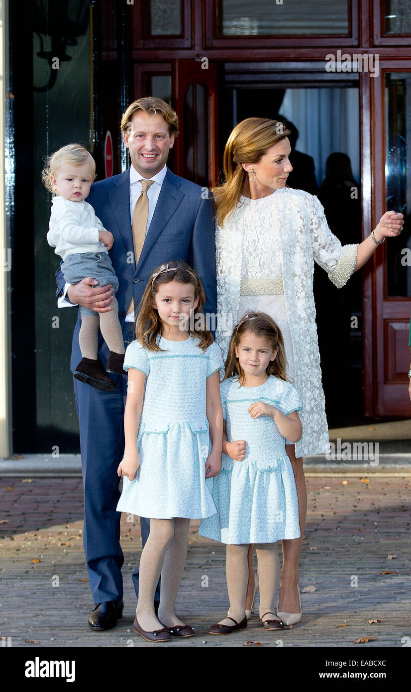 Dutch Prince Floris (2nd L), Princess Aimee (back, R) with their ...
