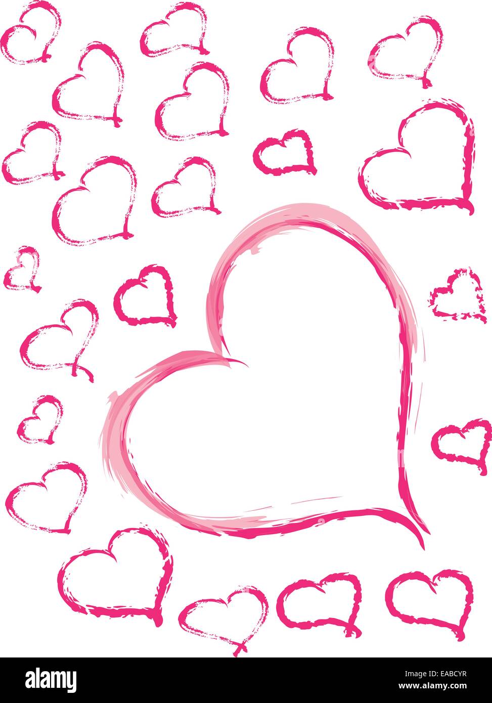 Hearts hand drawn abstract Stock Vector Images - Alamy