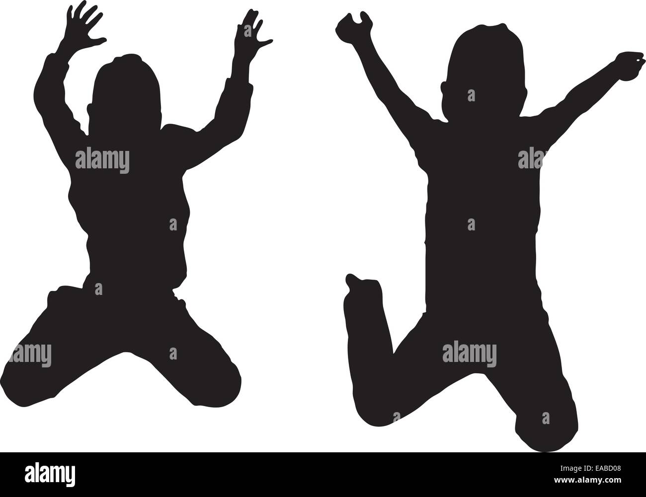 Children Jumping Silhouette