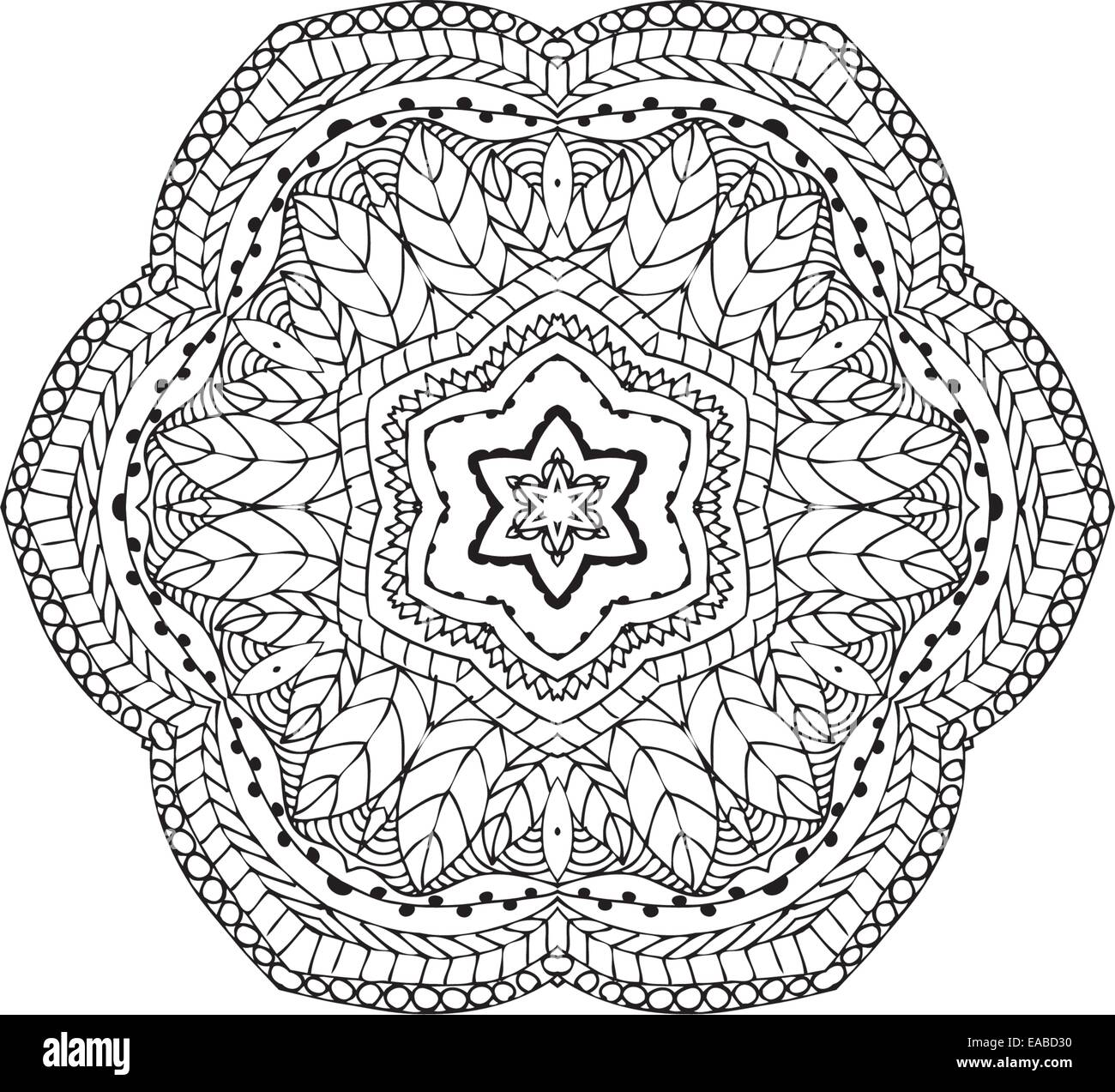 Abstract black Zen-tangle and white Background Stock Vector Image & Art ...