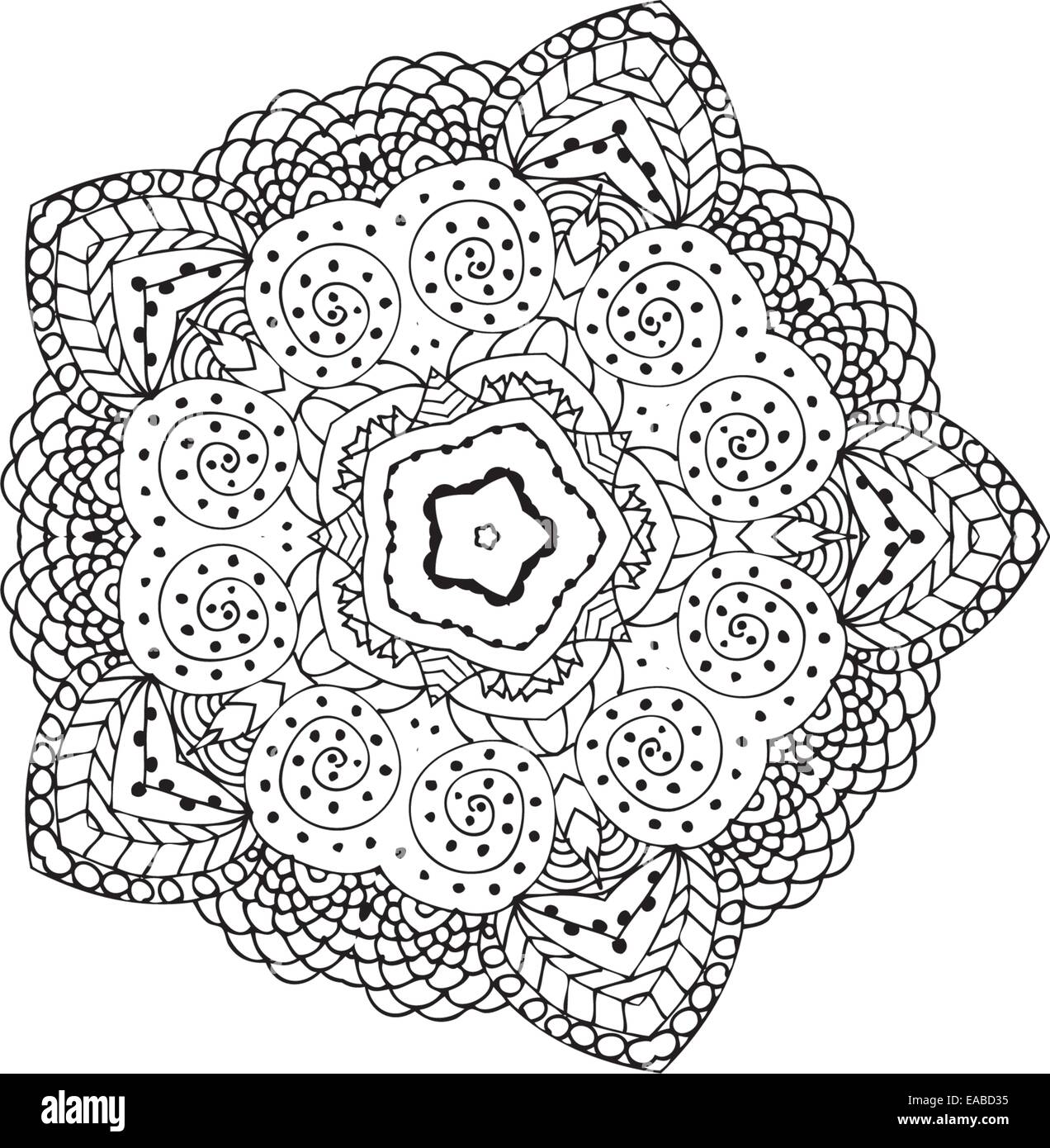 Abstract black Zen-tangle and white Background Stock Vector Image & Art ...