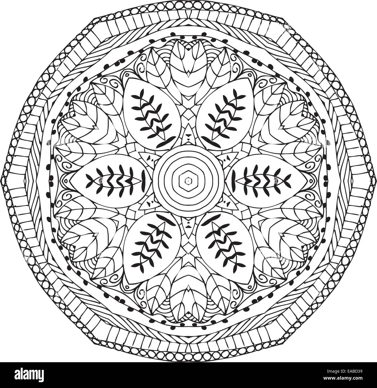 Abstract black Zen-tangle and white Background Stock Vector Image & Art ...