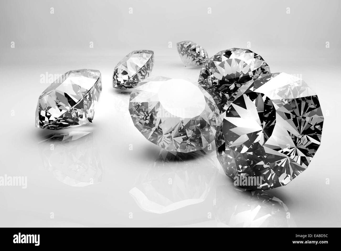 Diamonds 3d model Stock Photo - Alamy