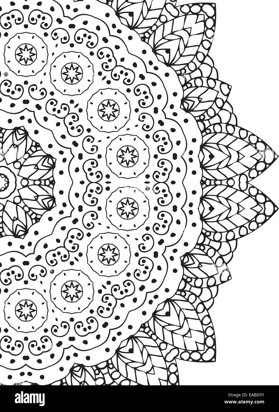 Abstract black Zen-tangle and white Background Stock Vector Image & Art ...