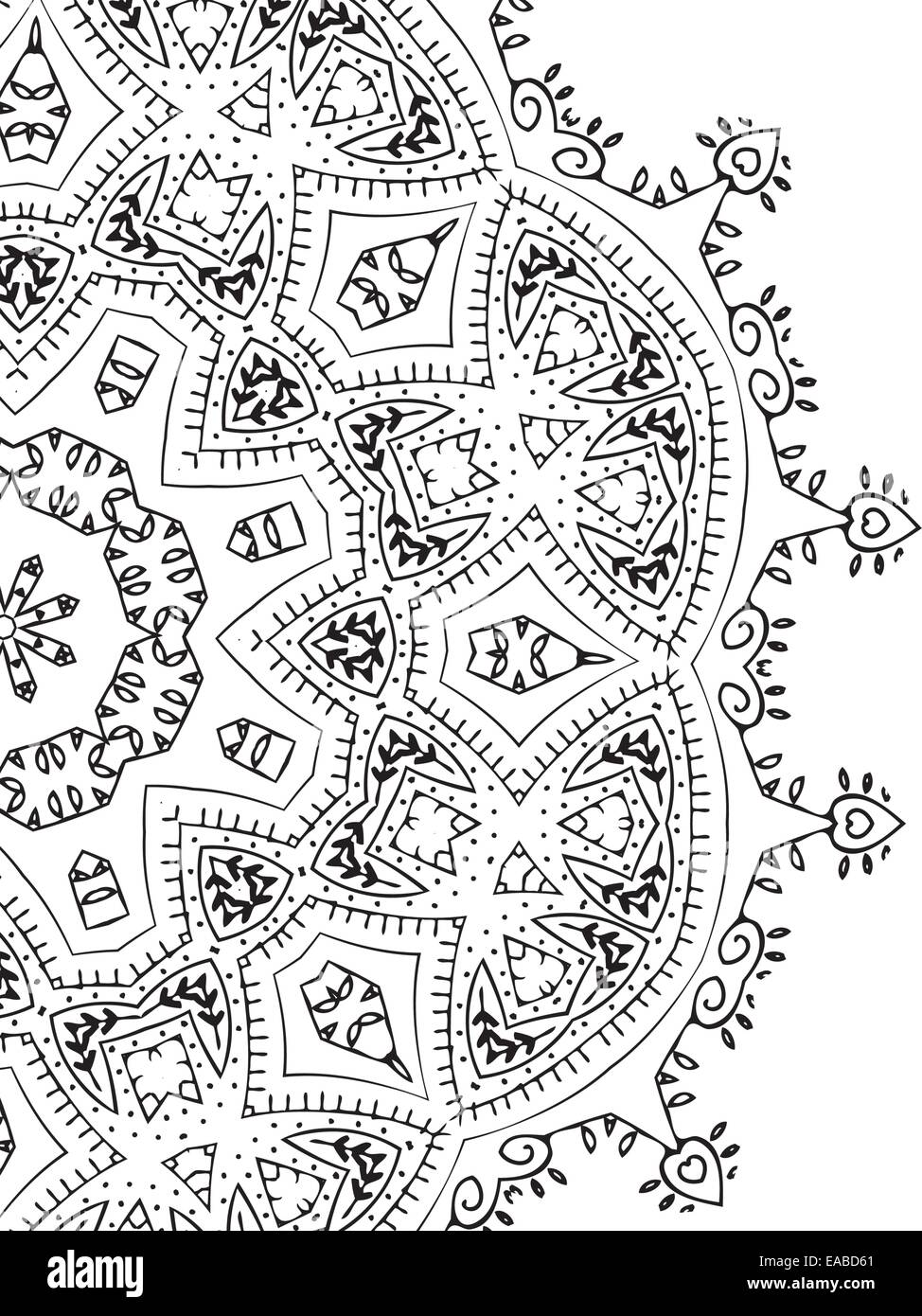 Abstract black Zen-tangle and white Background Stock Vector Image & Art ...
