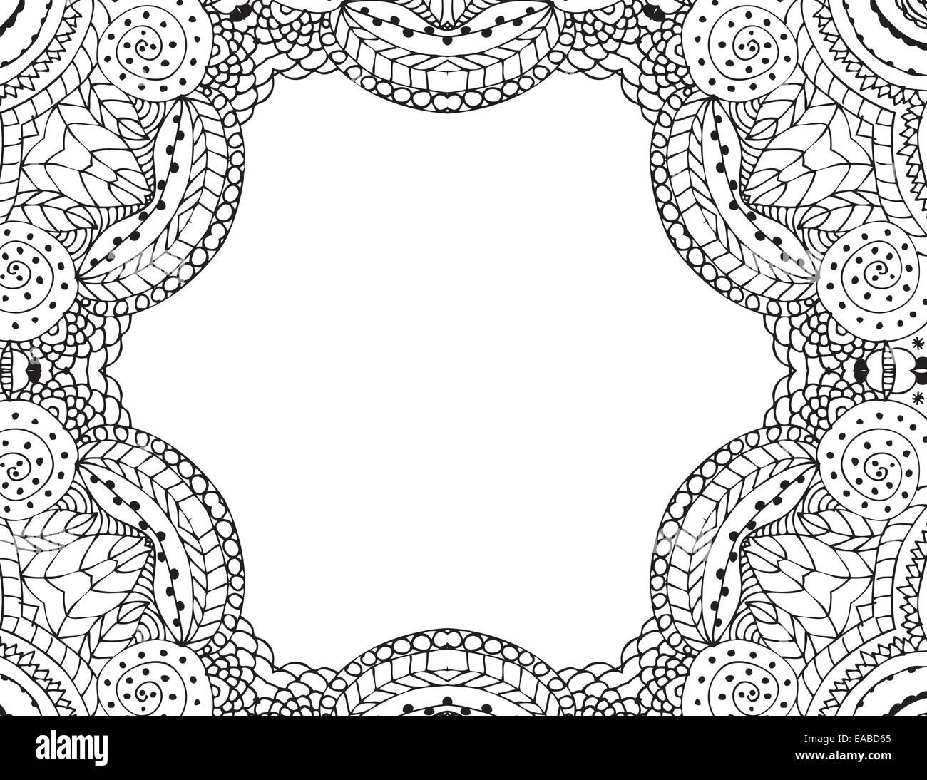 Abstract black Zen-tangle and white Background Stock Vector Image & Art ...