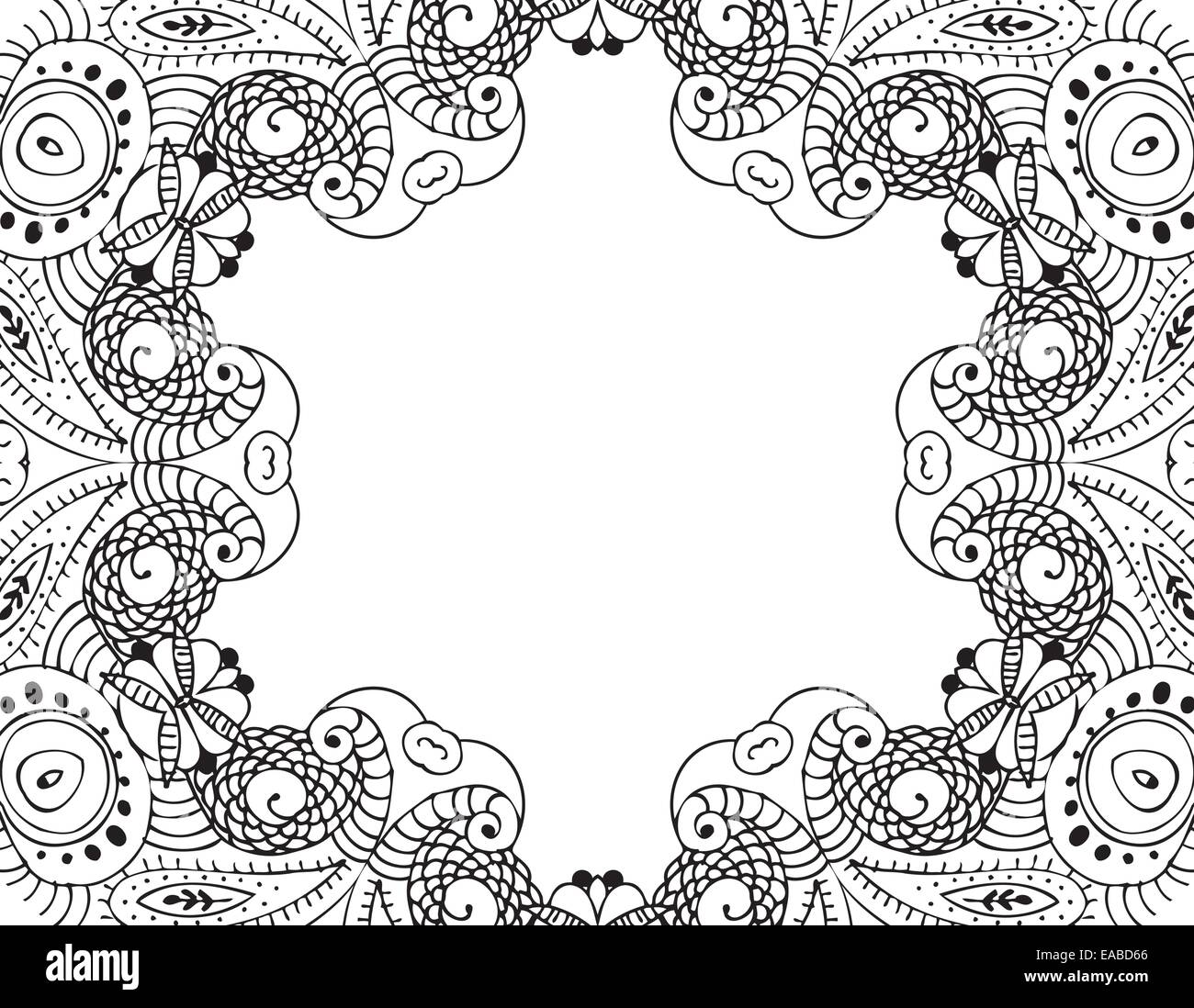 Abstract black Zen-tangle and white Background Stock Vector Image & Art ...