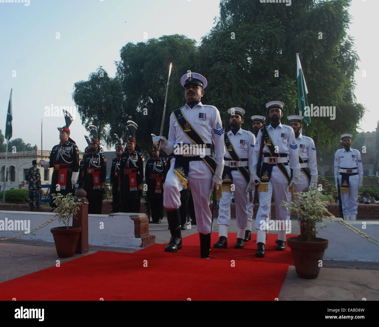 Lahore, Pakistan. 10th Nov, 2014. Soldiers of Pakistan Navy and Rangers ...