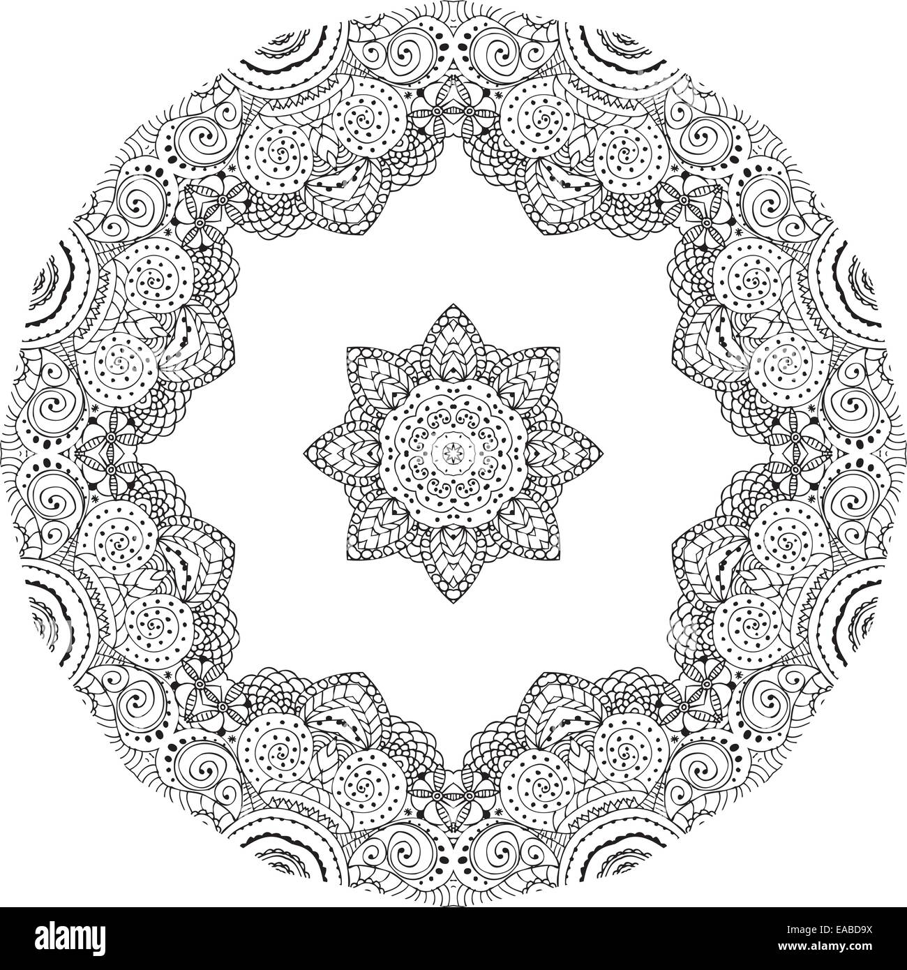 Abstract black Zen-tangle and white Background Stock Vector Image & Art ...