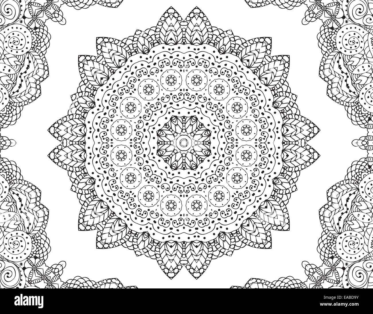 Abstract black Zen-tangle and white Background Stock Vector Image & Art ...