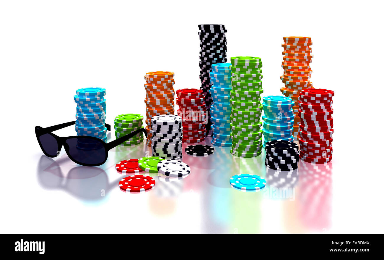 Four poker chips on Cut Out Stock Images & Pictures - Alamy