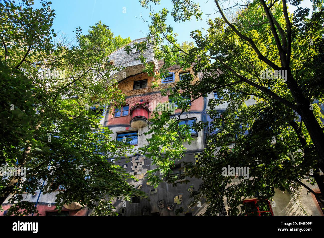 Colourful facade hundertwasser house vienna hi-res stock photography ...