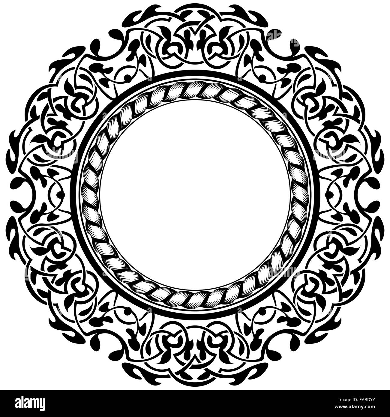 Black Frame With Ornamental Border On White Background Stock Photo Alamy