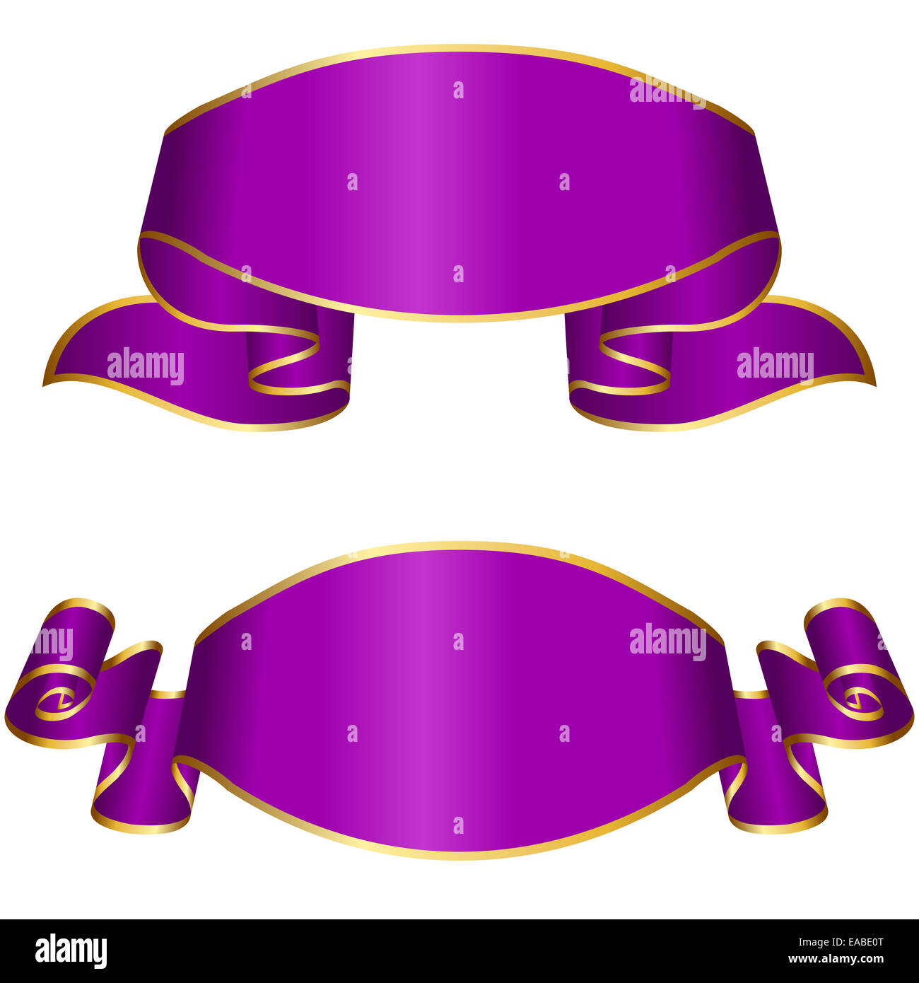 Violet ribbon collection isolated on white background Stock Photo - Alamy