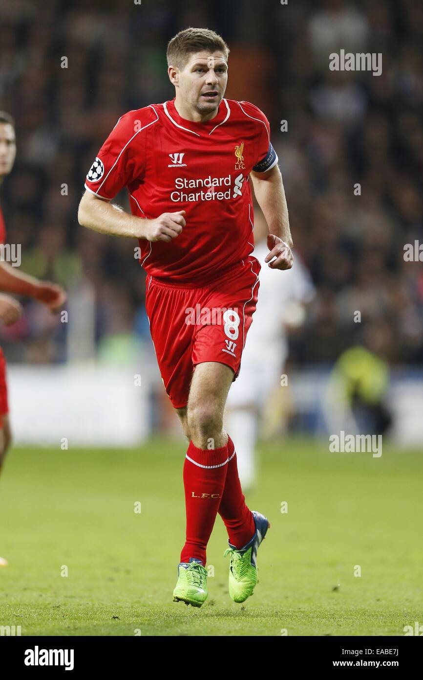 Madrid, Spain. 4th Nov, 2014. Steven Gerrard (Liverpool) Football ...