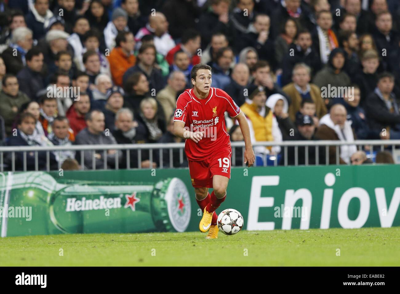 Madrid, Spain. 4th Nov, 2014. Javier Manquillo (Liverpool) Football ...