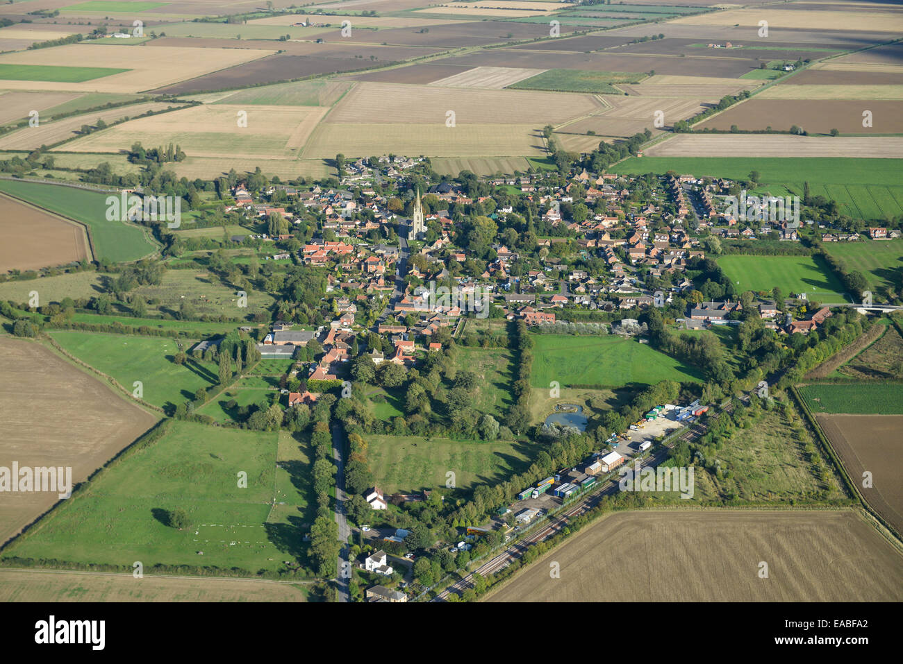 An aerial view of the South Lincolnshire village of Helpringham near ...