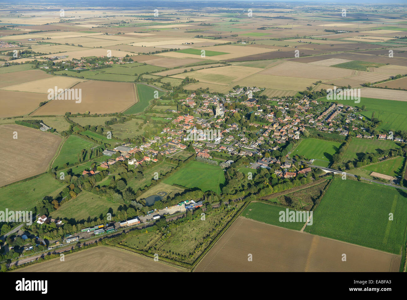 An aerial view of the South Lincolnshire village of Helpringham near ...