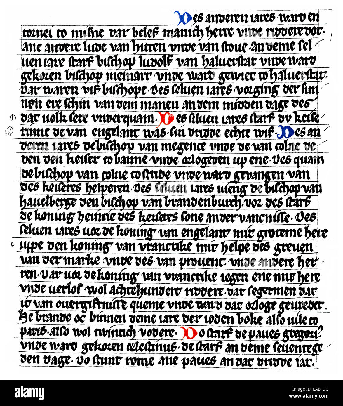 Historic manuscript, Saxon Chronicle of the World, first German ...