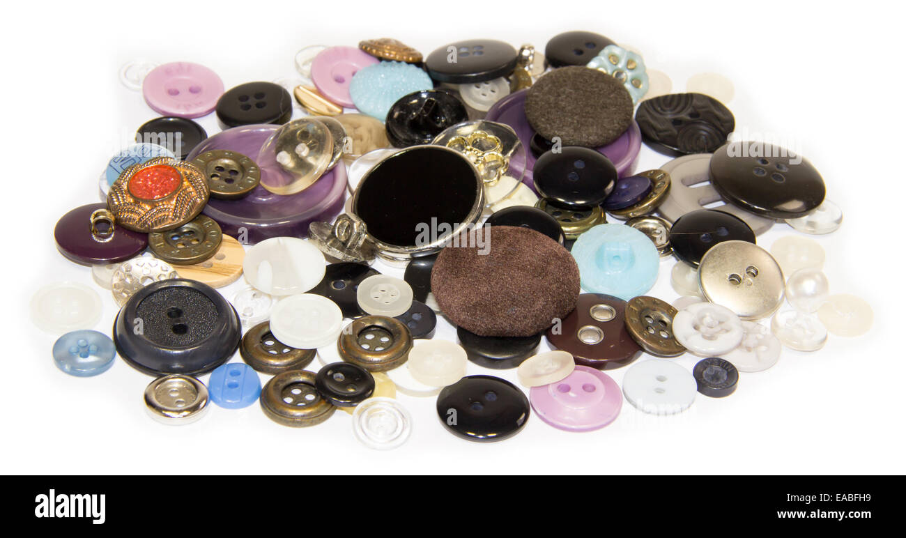 Buttons for sew on a white background isolated Stock Photo - Alamy