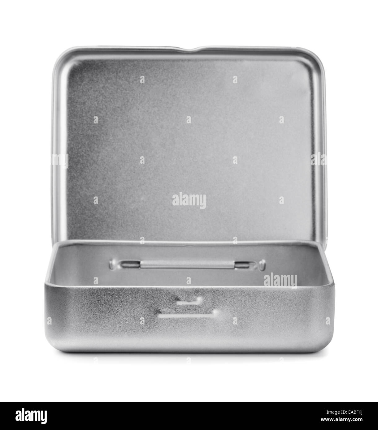 Open metal box isolated on white Stock Photo - Alamy