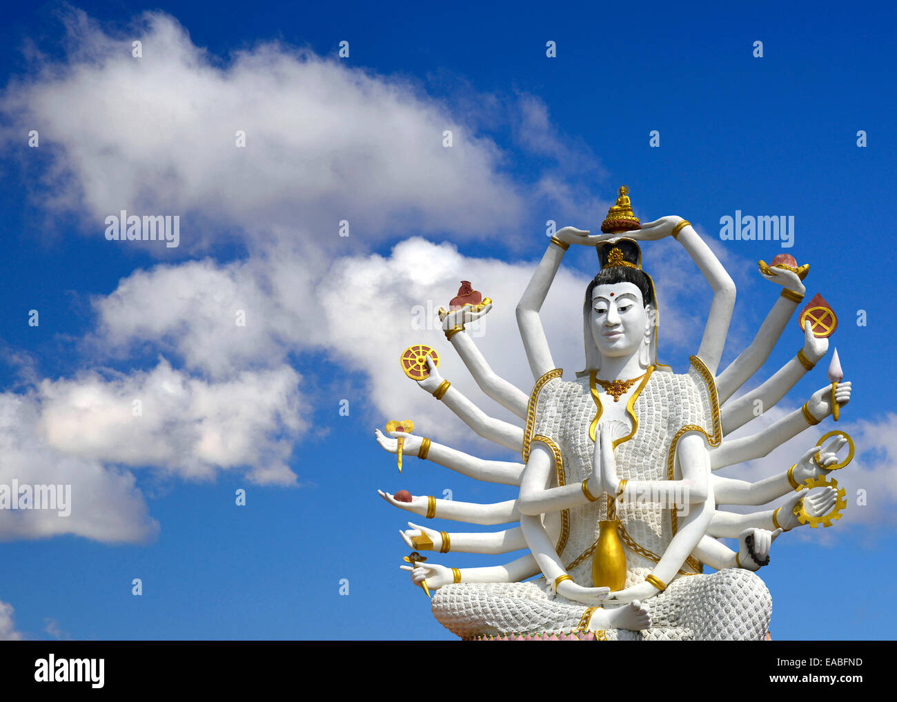 Guayin, chinese goddess with 18 arms Stock Photo - Alamy