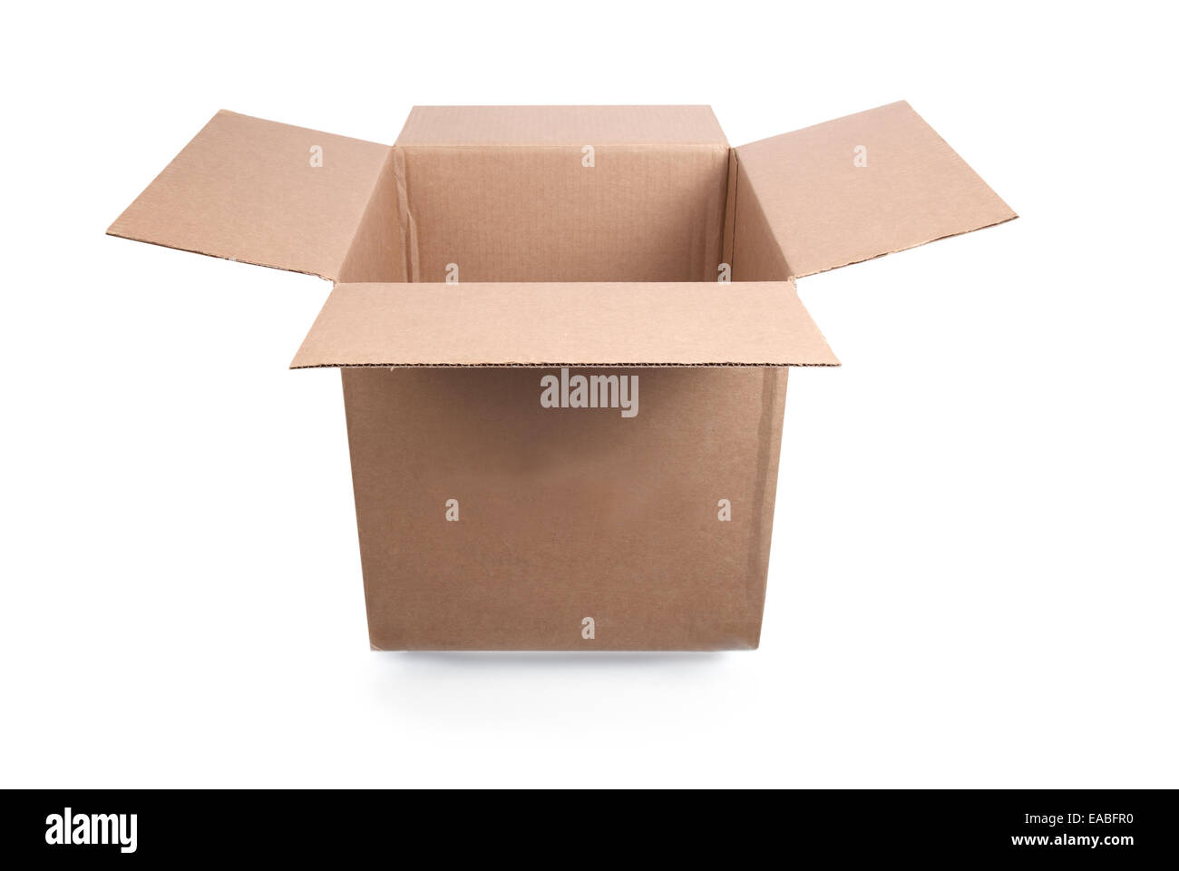 Open carton box isolated on white background Stock Photo - Alamy