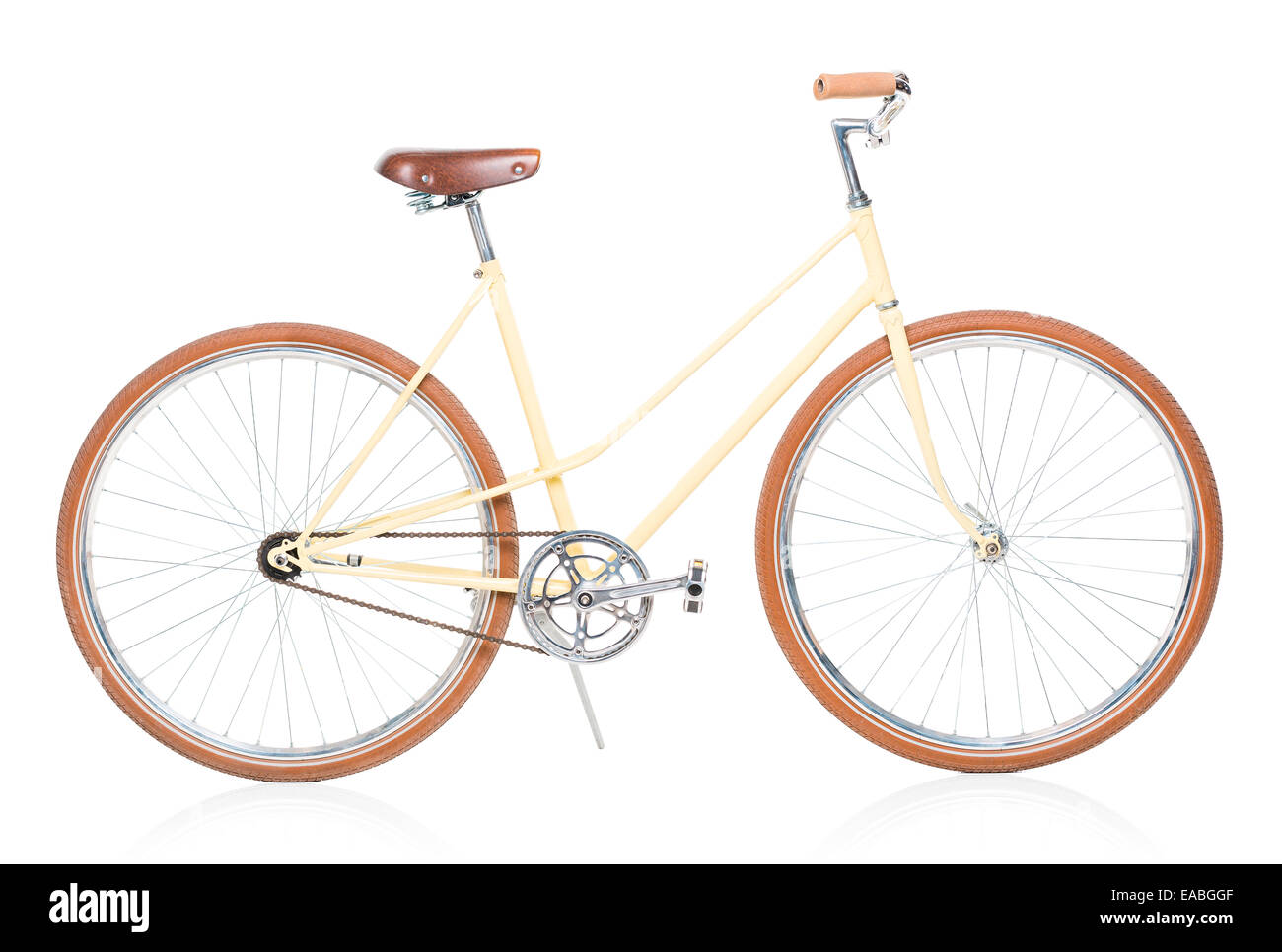 Stylish brown bicycle isolated on white background Stock Photo - Alamy