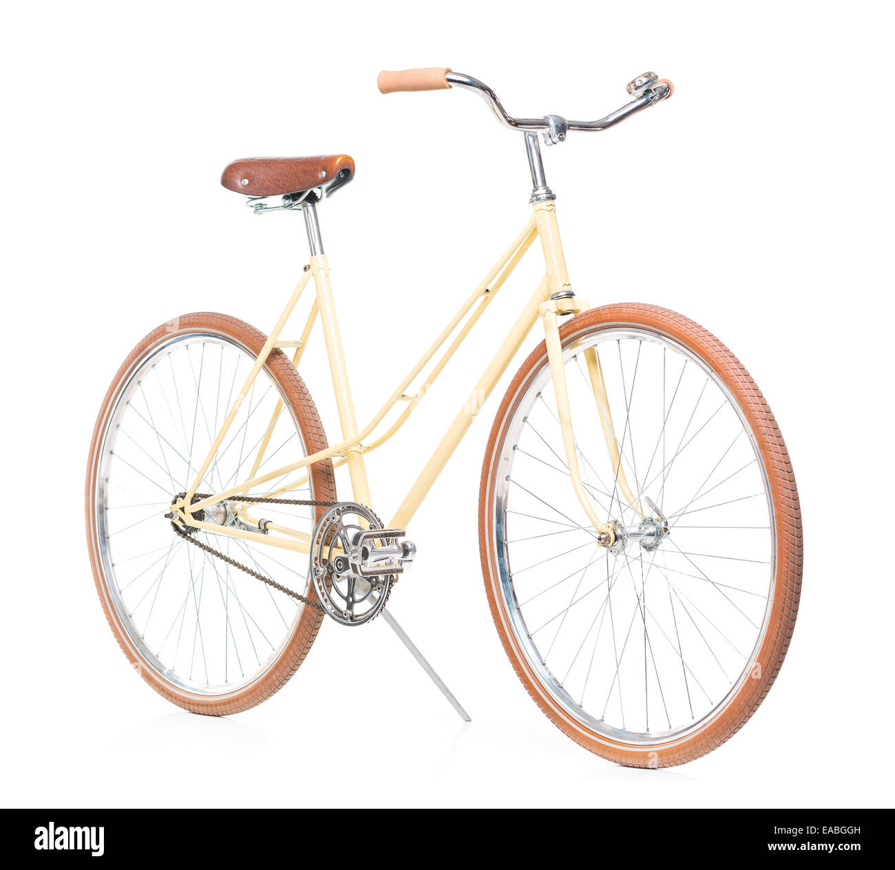 Stylish brown bicycle isolated on white background Stock Photo - Alamy