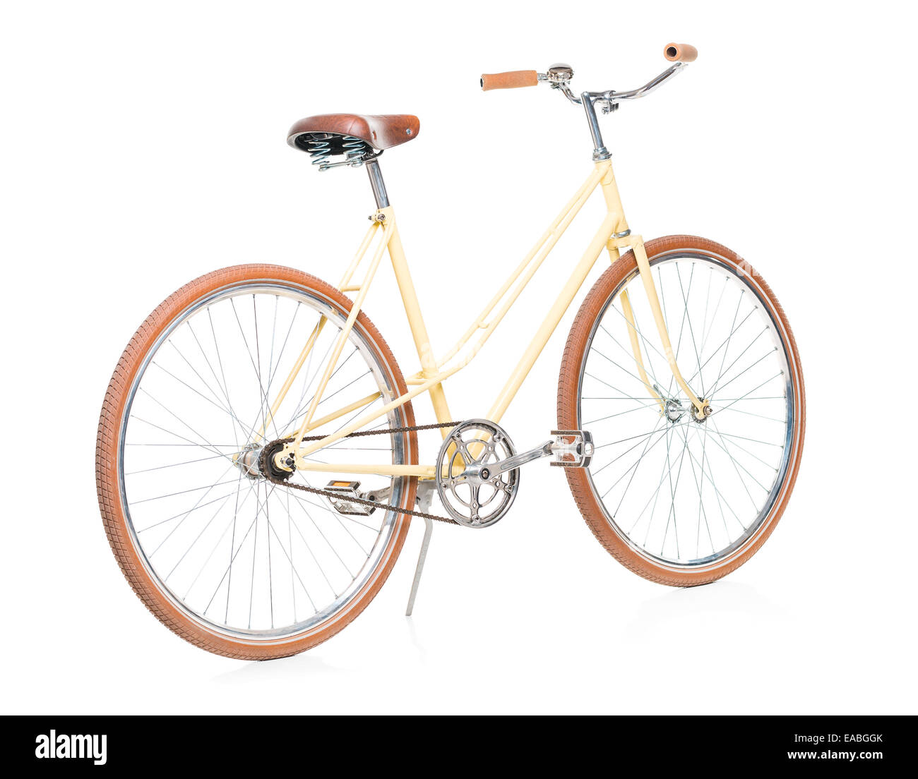 Stylish brown bicycle isolated on white background Stock Photo - Alamy