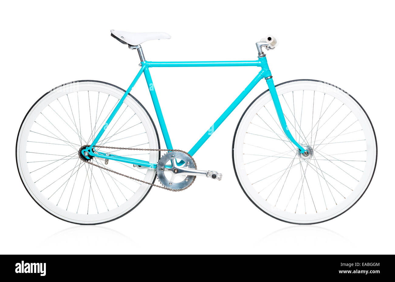 Stylish womens blue bicycle isolated on white background Stock Photo ...