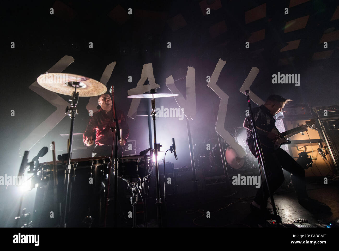 Isaac Holman and Laurie Vincent (L-R) of Slaves performs on stage at ...