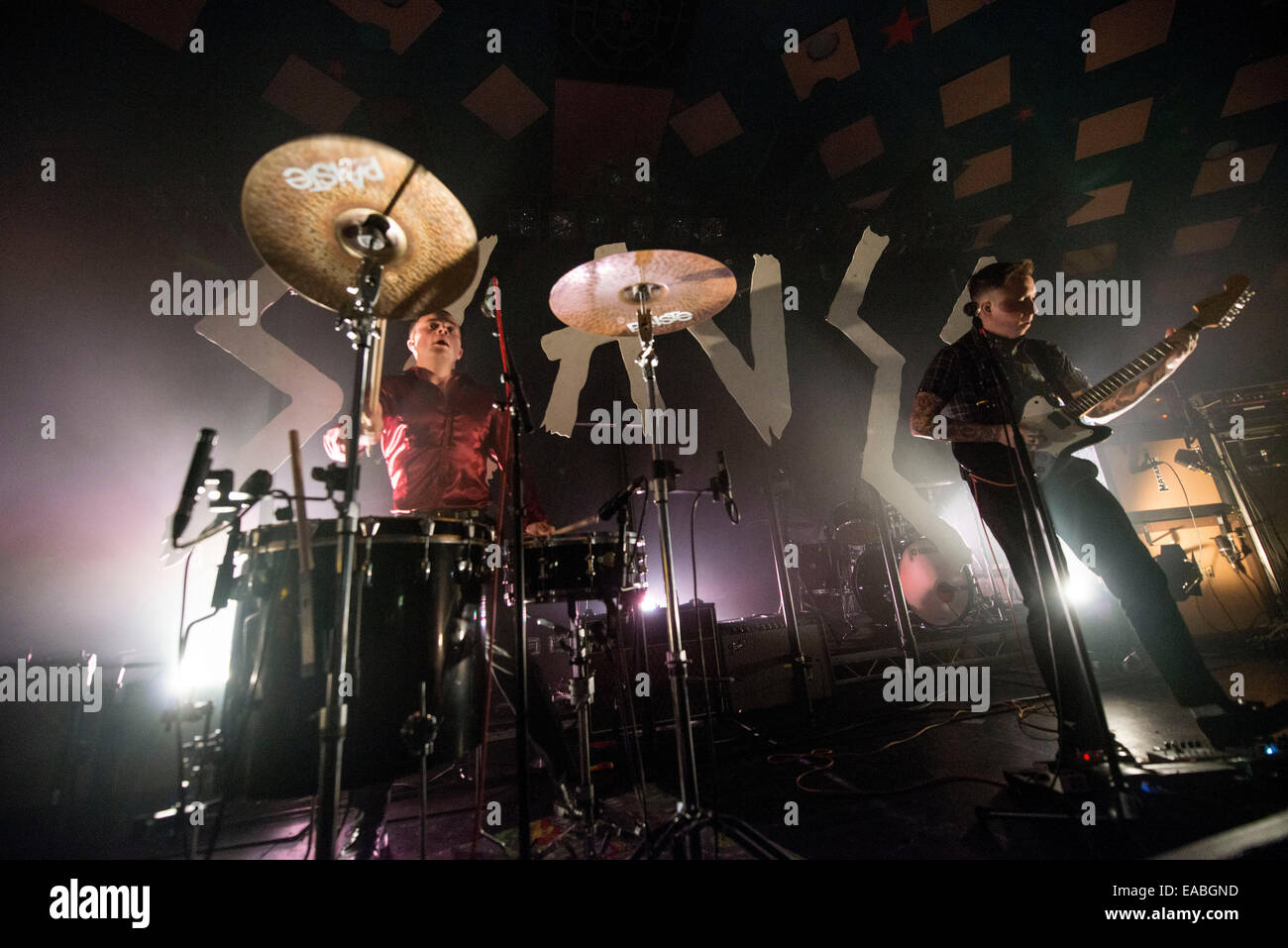 Isaac Holman and Laurie Vincent (L-R) of Slaves performs on stage at ...