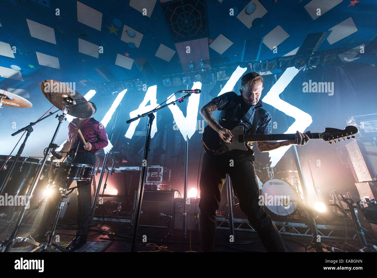 Isaac Holman and Laurie Vincent (L-R) of Slaves performs on stage at ...
