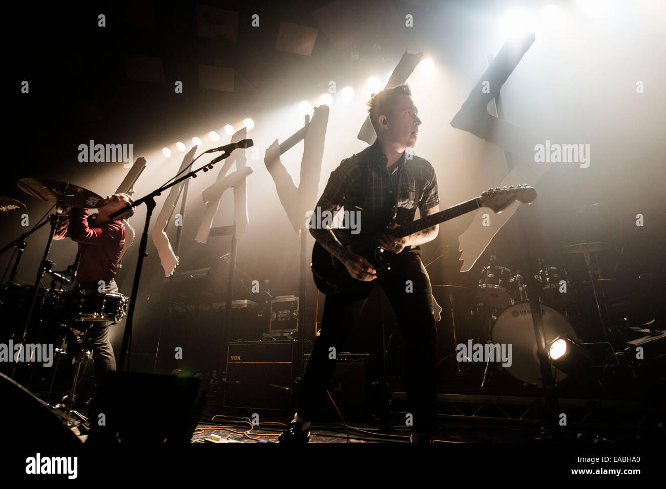 Isaac Holman and Laurie Vincent (L-R) of Slaves performs on stage at ...