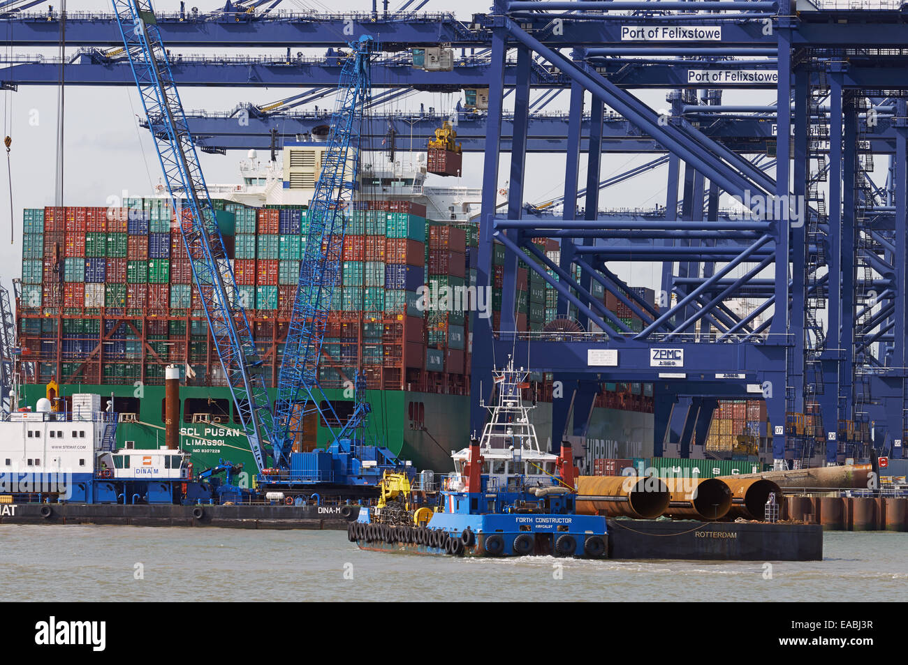 Steel piles onboard the Forth Constructor barge carrying out work at ...